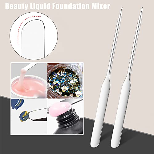 6 Pack Stainless Steel Makeup Spatula Foundation Liquid Foundation Mixer Face Cream Applicator Cosmetic Mixing Tool for Foundation Eye Shadow Cream