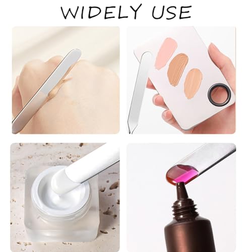 6 Pack Stainless Steel Makeup Spatula Foundation Liquid Foundation Mixer Face Cream Applicator Cosmetic Mixing Tool for Foundation Eye Shadow Cream