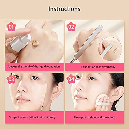 6 Pack Stainless Steel Makeup Spatula Foundation Liquid Foundation Mixer Face Cream Applicator Cosmetic Mixing Tool for Foundation Eye Shadow Cream