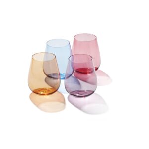 Oneida True Colors Stemless Wine Glasses, Set of 4, 4 Count, Multi