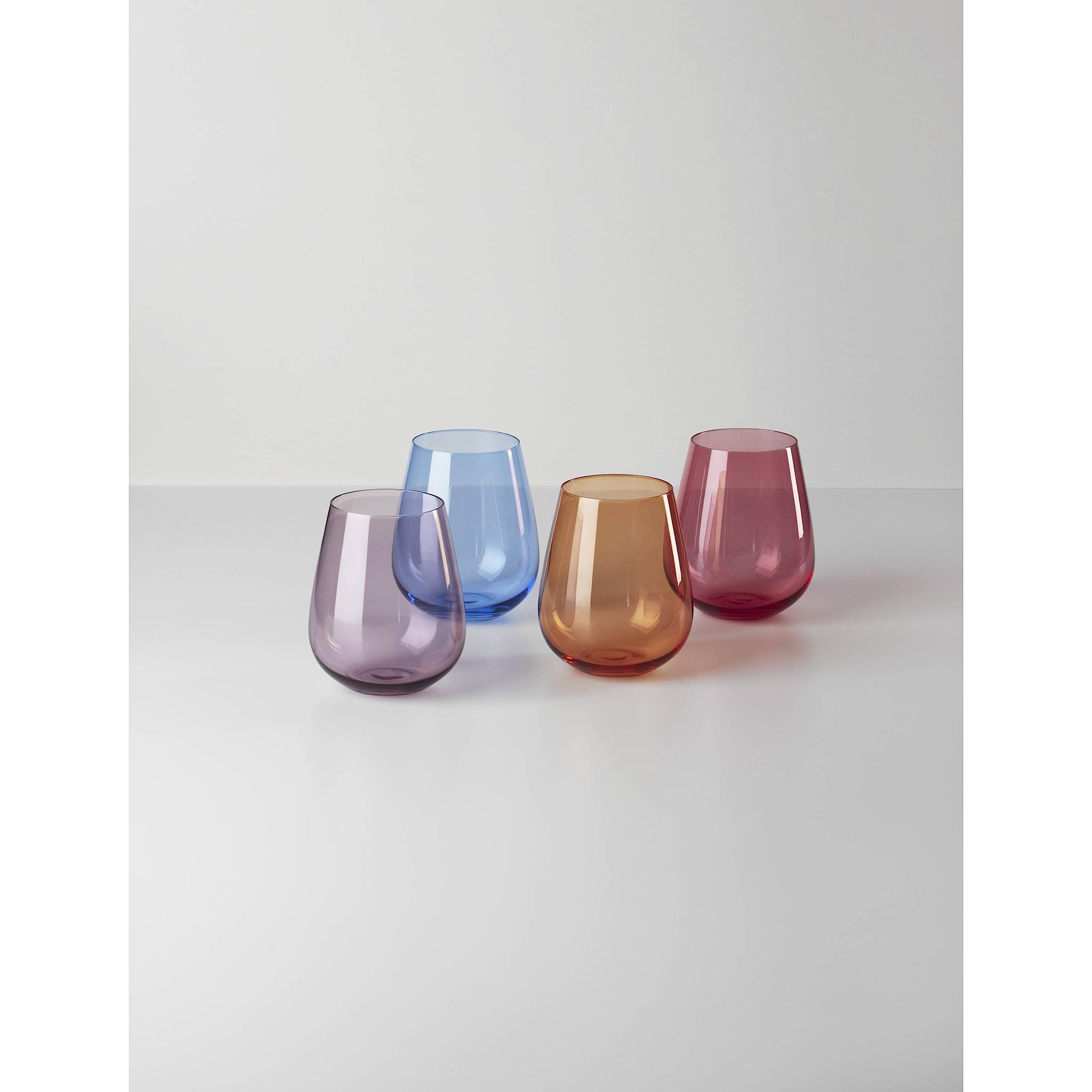 Oneida True Colors Stemless Wine Glasses, Set of 4, 4 Count, Multi