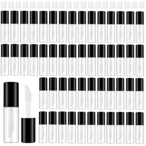 jinei 150 pcs clear empty lip balm bottles 1.2ml mini lip gloss tubes, refillable lipstick containers transparent plastic clear lipstick tubes for girl women diy makeup lip sample travel (rose gold)