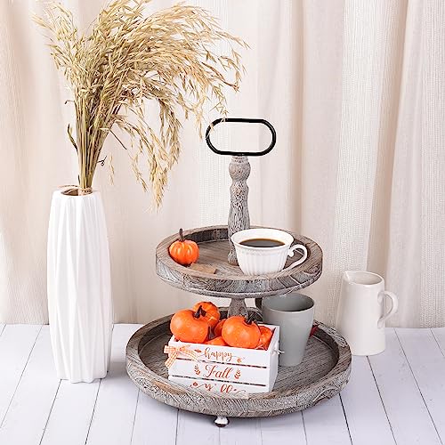 10 Pcs Thanksgiving Pumpkin Mini Wood Crate Set Happy Fall Y'all Table Centerpiece Artificial Pumpkins Fall Table Decor Harvest Tiered Tray Decorations for Thanksgiving Gift Kitchen Home Decor