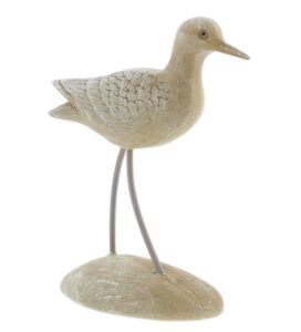 the bridge collection standing tan resin shorebird figure - shore bird statue tabletop beach decor for lake house, coastal decor - oceanside decor accents for home