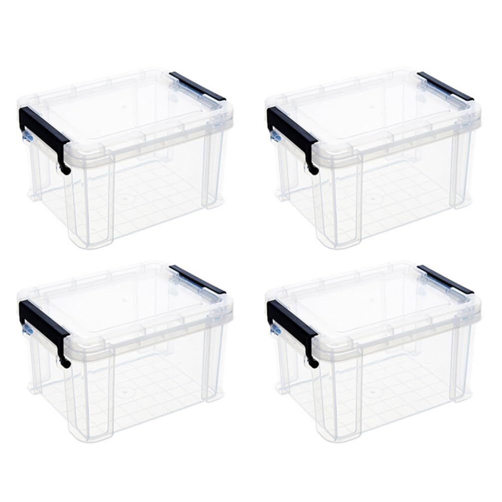 Alasum 4pcs Boxes Mini Storage Box Storage Organizer Mini Clip Box Mini Storage Boxes Clear Organizer Box Container with Lid Clothing Storage Bins Sundries Case Storage Container