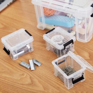 Alasum 4pcs Boxes Mini Storage Box Storage Organizer Mini Clip Box Mini Storage Boxes Clear Organizer Box Container with Lid Clothing Storage Bins Sundries Case Storage Container