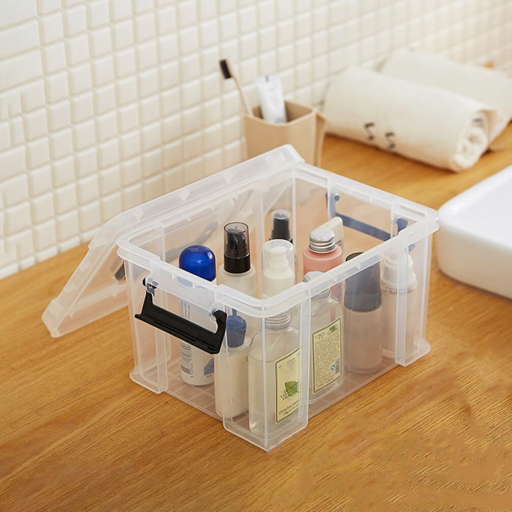 Alasum 4pcs Boxes Mini Storage Box Storage Organizer Mini Clip Box Mini Storage Boxes Clear Organizer Box Container with Lid Clothing Storage Bins Sundries Case Storage Container