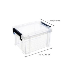 Alasum 4pcs Boxes Mini Storage Box Storage Organizer Mini Clip Box Mini Storage Boxes Clear Organizer Box Container with Lid Clothing Storage Bins Sundries Case Storage Container