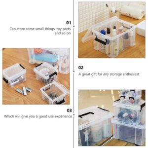 Alasum 4pcs Boxes Mini Storage Box Storage Organizer Mini Clip Box Mini Storage Boxes Clear Organizer Box Container with Lid Clothing Storage Bins Sundries Case Storage Container