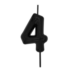 derventa number candle black 2.36 inch party celebration anniversary decoration perfect birthday brunch dessert cake topper 1 piece (number 4 black)