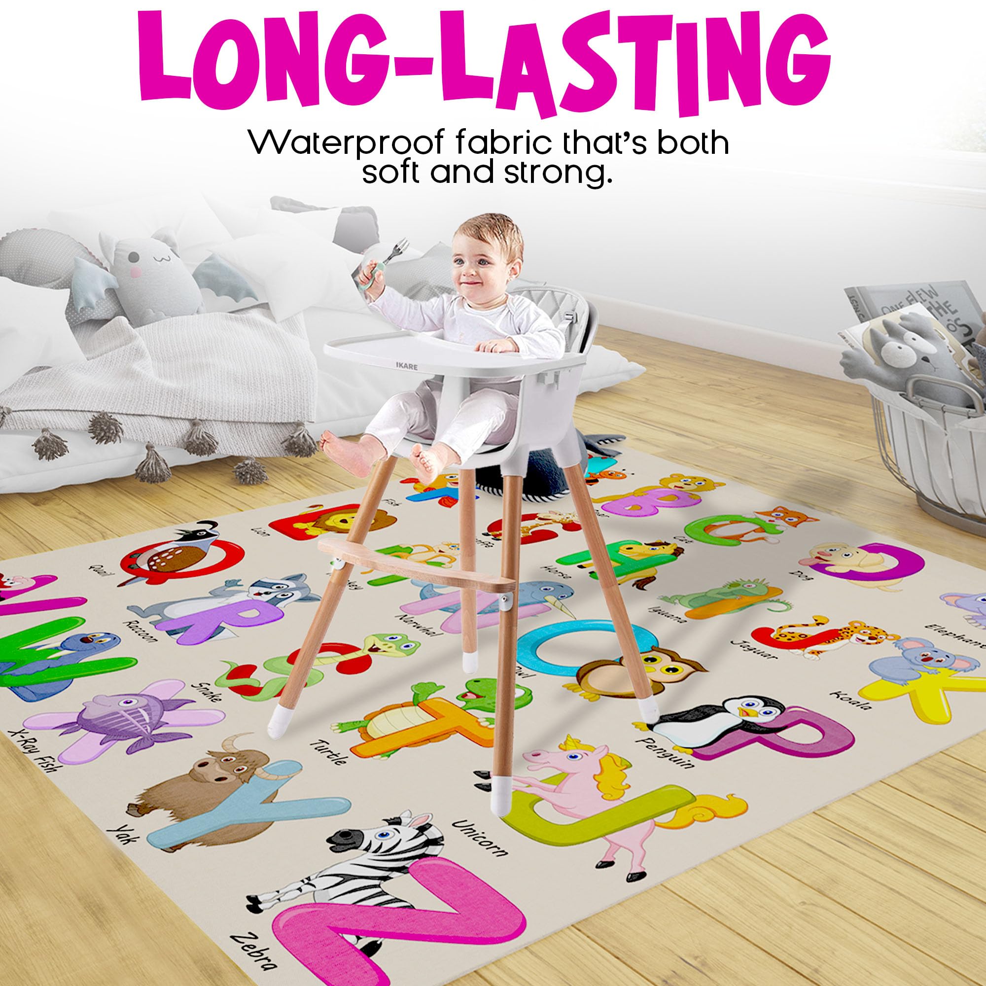 MiamiMor Splat Mat for Under High Chair/Arts/Crafts, Polyester Material, Waterproof Mat and Anti-Slip Floor Protector