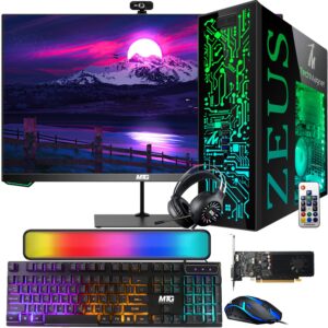 techmagnet gaming desktop pc, intel i5 6th gen, zeus pro 6, gt 1030, 32gb ram argb, 256gb ssd + 1tb hdd 27 inch 165hz gaming monitor, rgb front panel 385 patterns, rgb kit, win 10 pro (renewed)