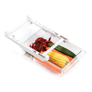 cutesun fridge organizer bins，refrigerator organizer bins,anti-fall kitchen drawer organizer with handle, freely pullable refrigerator storage box