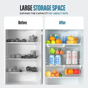 cutesun Fridge Organizer bins，Refrigerator Organizer Bins,Anti-Fall Kitchen Drawer organizer with Handle, Freely Pullable Refrigerator Storage Box