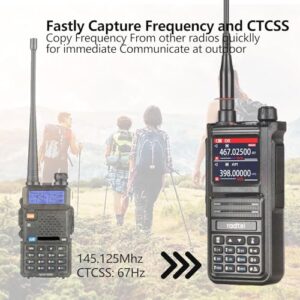 Radtel RT-470X Tri-Band Ham Radio Walkie Talkies 256CH Aviation Air Band Two Way Radio NOAA Police Scanner Marine UHF VHF Long Range Handheld Transceiver USB-C, Wireless Copy Frequency