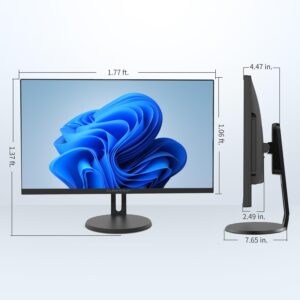 EUISHIHUA 24” All-in-One Computers, i7 Quad-Core Desktop Computer with Camera, 16G Ram 512G SSD IPS HD Display, WiFi Bluetooth for Home Entertainment Business Office (i7-Black)