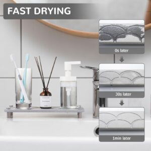 lemtrflo Instant Dry Sink Organizer | Bathroom Sink Caddy 11"*4.33" Diatomaceous Water Absorbing Stone Tray for Sink | 2PCS Dish Drying Stone Kitchen Soap Tray Diatomite Coasters for Sink Accessories…