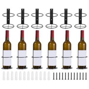 uxcell Spiral Wine Wall Holder 12 Pcs, Metal Wine Bottle Display Holder, Wine Bottles Display Wall Storage Shelf -for Kitchen Bar Wall Decor Black Upward