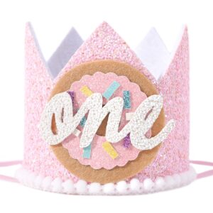 rpvod 1st birthday for donut baby hat - donut one birthday crown for decoration,first birthday headpiece for baby girl,best party supplies for kids,photo booth props baby showers