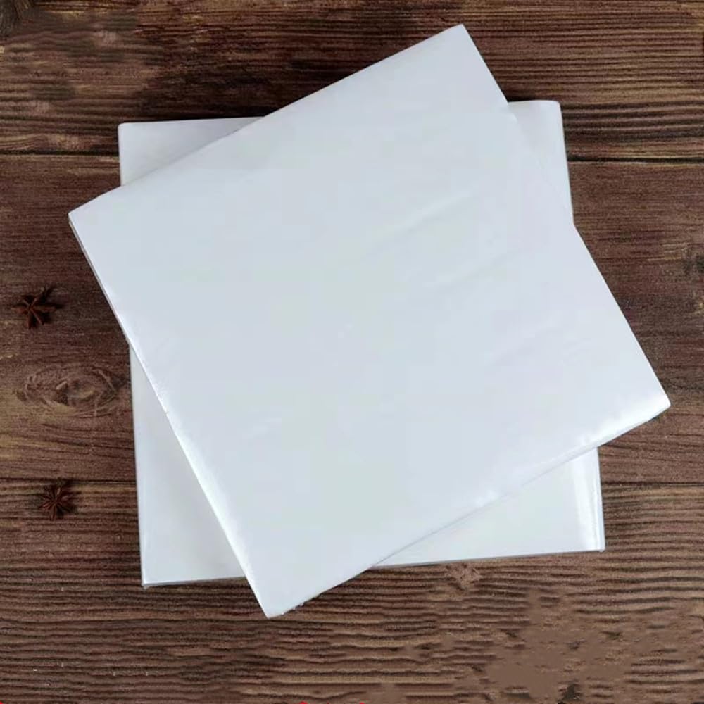 100Pcs Wax Paper Sheets for Food, Basket Liners Food Picnic Paper Sheets Greaseproof Deli Wrapping Sheets, 8.6 x 8.6 Inch (white)