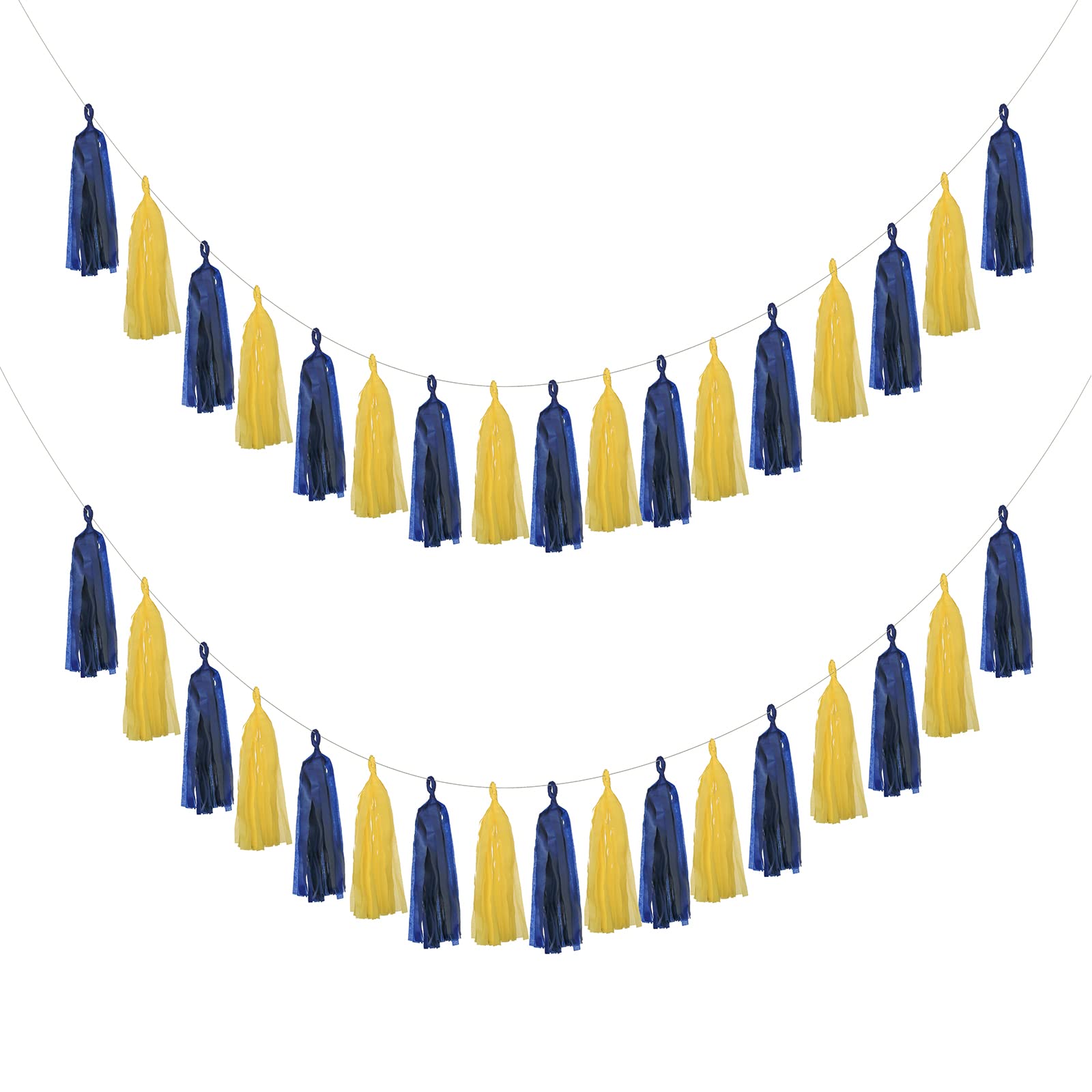 Autupy 20PCS Blue and Yellow Graduation Decorations Blue and Yellow Tassel Garland for Party Decorations