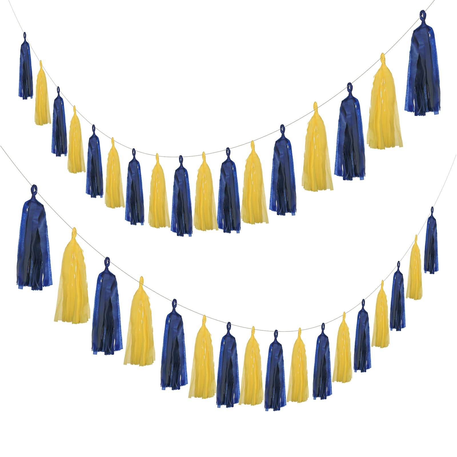 Autupy 20PCS Blue and Yellow Graduation Decorations Blue and Yellow Tassel Garland for Party Decorations