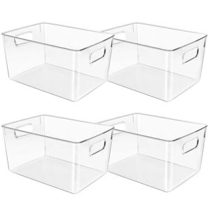 clear plastic storage bins, pantry organizers and storage containers fridge organizer bins for organizing kitchen medicine cabinet organizer bin bathroom under sink freezer refrigerator organization