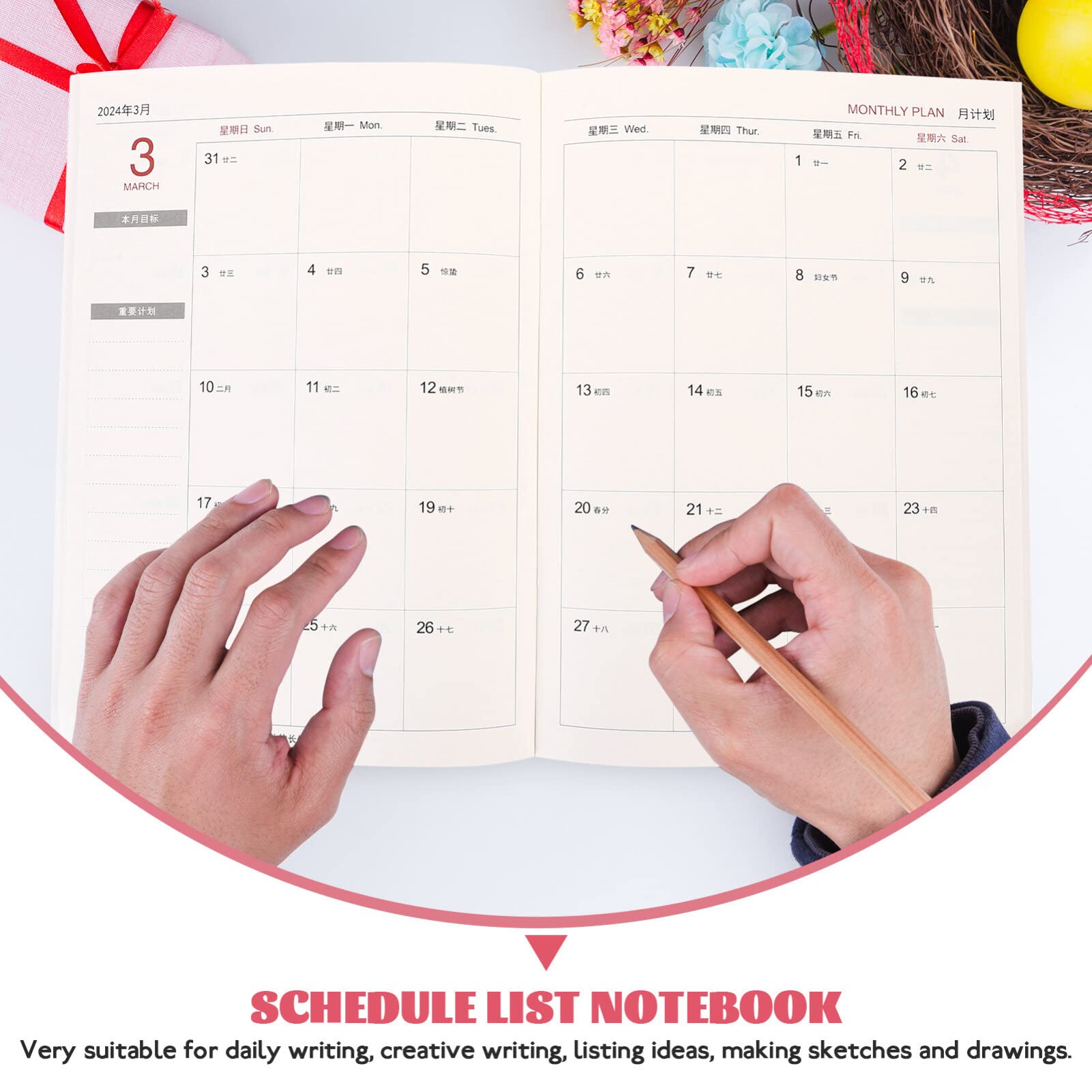 MAGICLULU Calendar Planner 2023-2024 18 Months To Do List Notebook Daily Monthly Weekly Planner Agenda Schedule Organizer Green Avocado