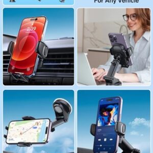 MEMOFO Phone Holders for Your Car【Military Grade Suction Ultra Strong Base】 Phone Mount for Car Windshield Dashboard Air Vent for iPhone, Samsung, Google, Nokia, Other Smartphones