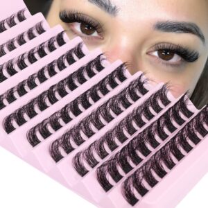 eyelashes extension cluster lashes individual full volume lashes natural look 8-16mm diy false lashes mink d curl 100 pcs fake eyelashes by winifred