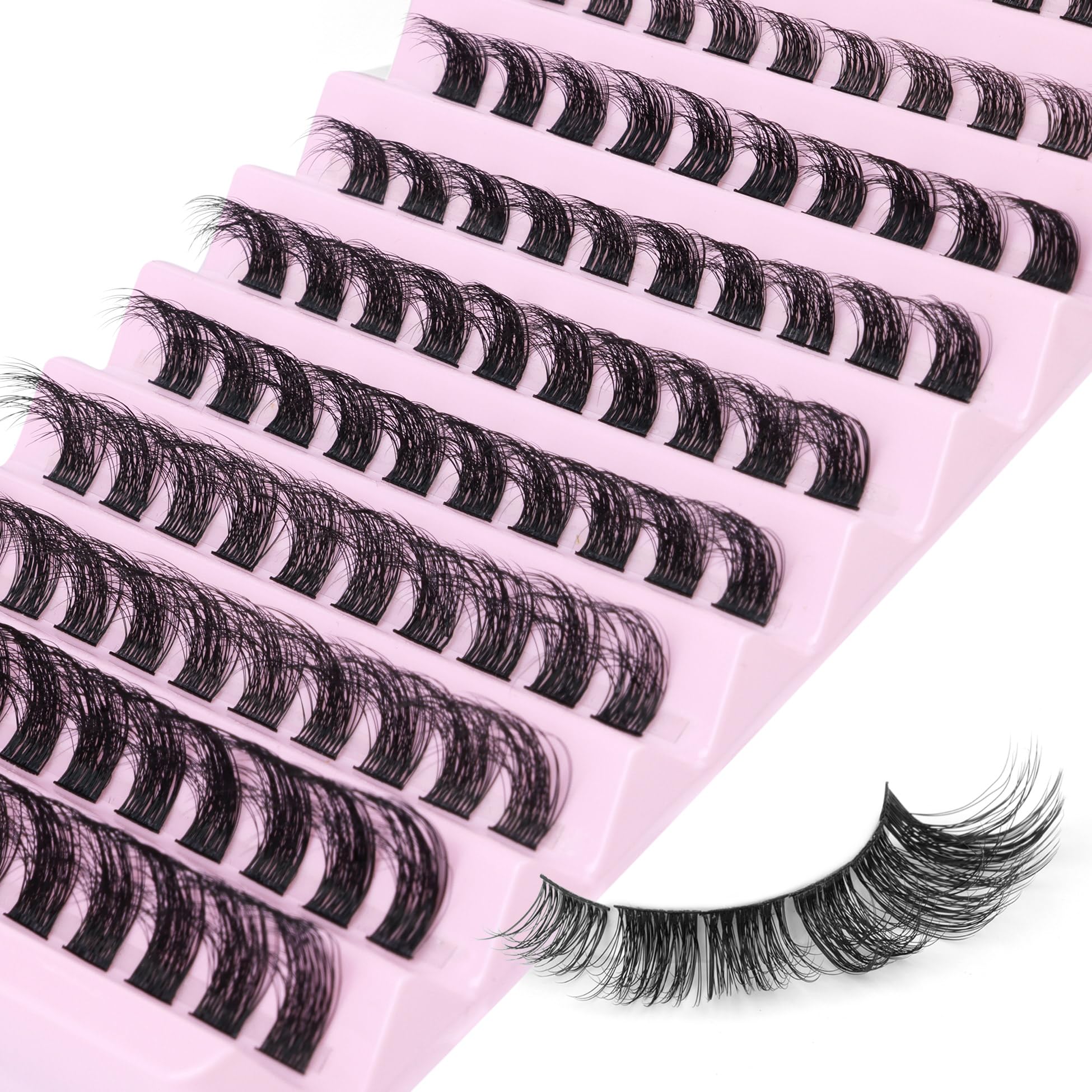 Eyelashes Extension Cluster Lashes Individual Full Volume Lashes Natural Look 8-16MM DIY False Lashes Mink D Curl 100 Pcs Fake Eyelashes by Winifred