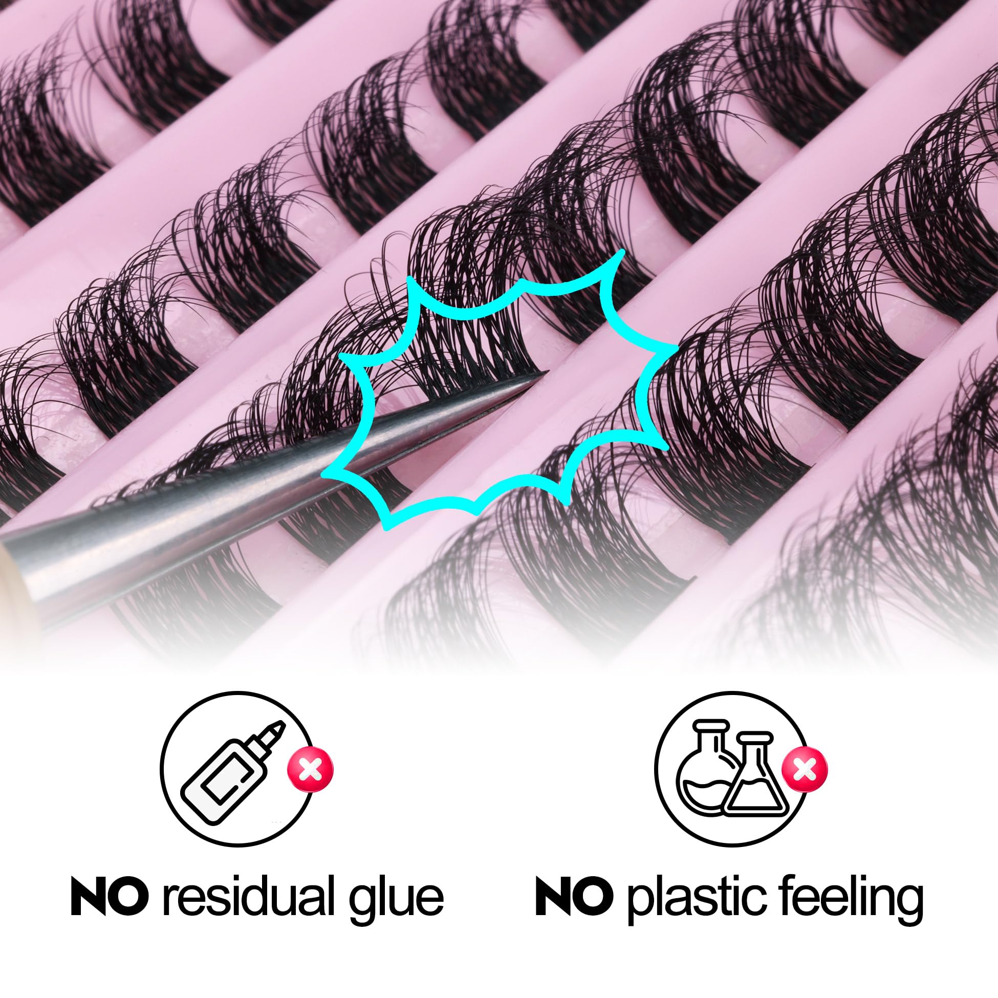 Eyelashes Extension Cluster Lashes Individual Full Volume Lashes Natural Look 8-16MM DIY False Lashes Mink D Curl 100 Pcs Fake Eyelashes by Winifred