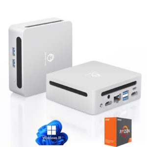 genmachine mini pc windows 11, mini pc gaming, small desktop computer, amd ryzen 7 5700u up to 4.3ghz, 16gb ddr4, 512gb sata & m.2 nvme for office, home, design, game use