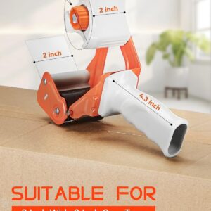 MUNBYN Packing Tape Dispenser, 2 Inch Tape Gun Dispenser for 3 inch Tape Core, Lightweight Tape Cutter Great with Blade Cover for Heavy Duty Shipping, Moving Mailing Box Sealing Carton Packaging