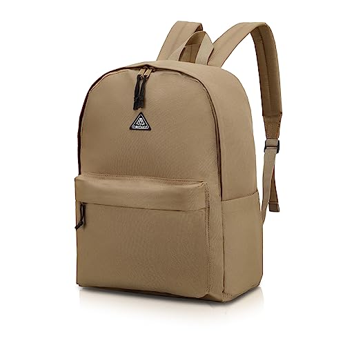 Haimont Classical Basic Travel Backpacks 20L, Fashion Computer Book Bag with Laptop Compartment, Back Pack for Outdoor Sport Hiking, Khaki