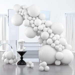 partywoo white balloons, 127 pcs matte white balloons different sizes pack of 36 inch 18 inch 12 inch 10 inch 5 inch white balloons for balloon garland or balloon arch as party decorations, white-y13