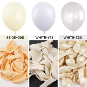 PartyWoo White Balloons, 127 pcs Matte White Balloons Different Sizes Pack of 36 Inch 18 Inch 12 Inch 10 Inch 5 Inch White Balloons for Balloon Garland or Balloon Arch as Party Decorations, White-Y13