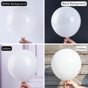 PartyWoo White Balloons, 127 pcs Matte White Balloons Different Sizes Pack of 36 Inch 18 Inch 12 Inch 10 Inch 5 Inch White Balloons for Balloon Garland or Balloon Arch as Party Decorations, White-Y13