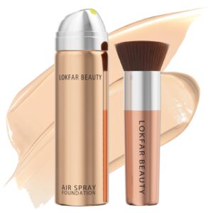 tosouatop airbrush foundation set with soft makeup brush, [light weight], [long lasting], [anti-aging ingredient], [oil control formula], full coverage foundation for all skin type, 02# nude