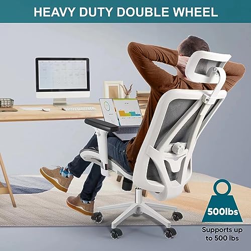 TICONN Office Chair Caster Wheels 2" Dual Wheels Set of 5 for Tile and Hardwood Floors, Universal Fit for Most Chairs (Transparent)