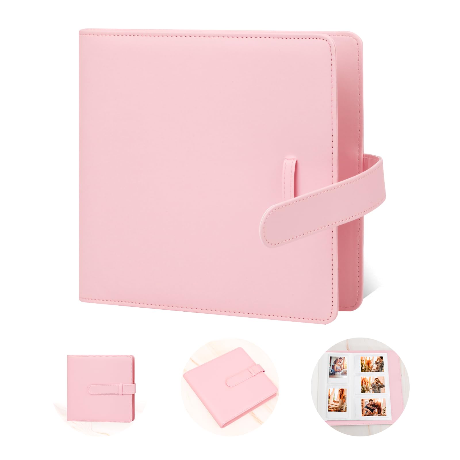 360 Pockets Photo Album for Fujifilm Instax Mini 12 11 9 8 40 Evo Instant Camera, For Polaroid Snap/PIC-300/Z2300/ SocialMatic Instant Cameras & Zip Instant Printer (Baby Pink)