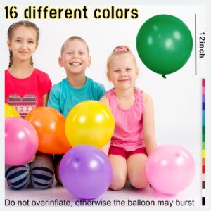 LovesTown 105PCS Colorful Party Balloons, 12 Inch Latex Balloons Pack Balloon Garland Arch Birthday Balloons for Kids Wedding Anniversaries Celebrations 16 Colors