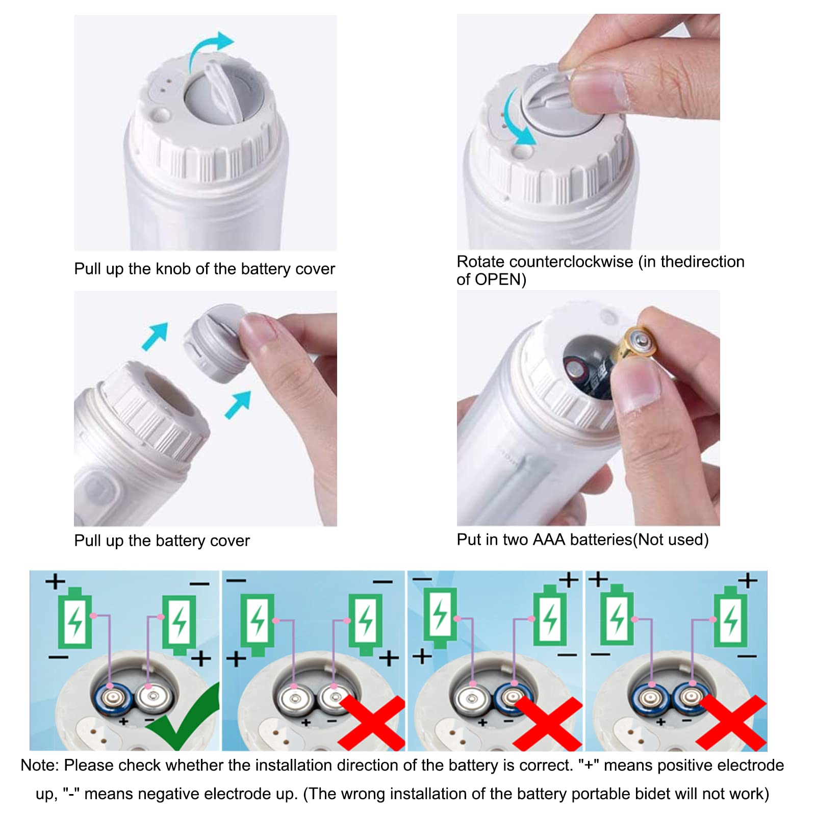 Portable Bidet Travel Bidet Electric Handheld Bidet Sprayer，Toilet Paper Substitutes， for Personal Hygiene Cleaning/Soothing Postpartum Care/perineal & Hemmoroid Nursing ，White