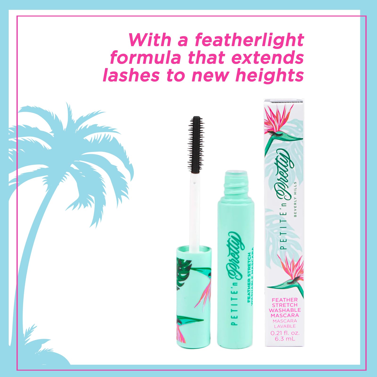 Petite 'n Pretty Feather Stretch Washable Mascara - Makeup for Kids, Tweens and Teens - Extends lashes, Easy to Apply & Remove - Non Toxic & Made in the USA