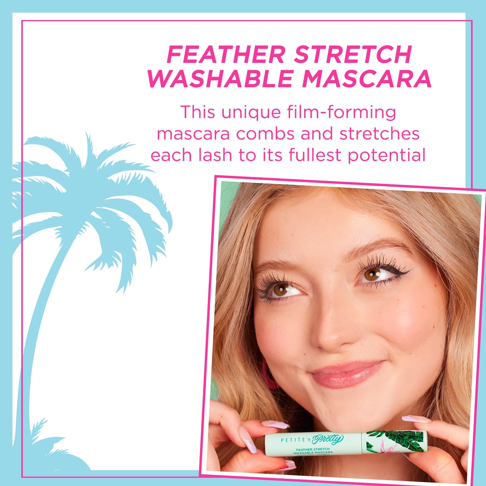 Petite 'n Pretty Feather Stretch Washable Mascara - Makeup for Kids, Tweens and Teens - Extends lashes, Easy to Apply & Remove - Non Toxic & Made in the USA