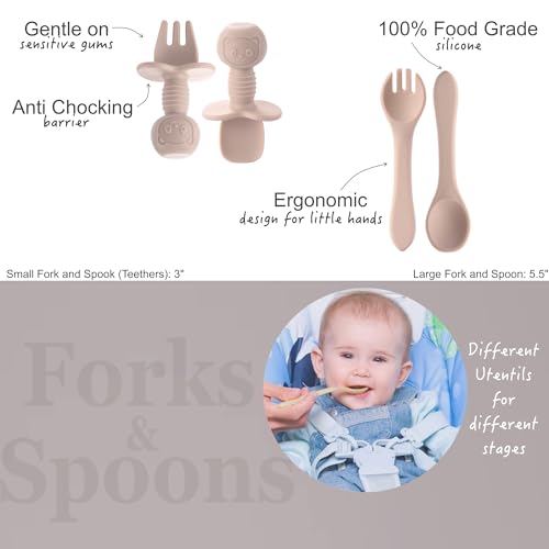 Wee Allpakas Silicone Baby Feeding Set - Complete 11 - Piece | Baby Led Weaning Utensils - Food Grade, Non-BPA, Baby Feeding Supplies - Ultra-Strong Suction