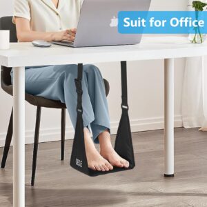 ONECOLE Airplane Footrest - Travel Foot Hommock with Memory Foam, Portable Adjustable Plane Leg Rest, No Clashing Footrest Provides Relaxation and Comfort for Long Flight (Black)