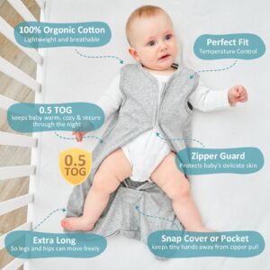 SOYES Wearable Blankets Baby,100% Organic Cotton,Fits Baby Boys and Girls