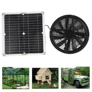 Solar Panel Fan Kit, 100W 12V 2A Solar Powered Greenhouse Fan with Solar Panel, Waterproof Round Ventilation Case Solar Exhaust Fan for Household Chicken Coop Greenhouse Shed