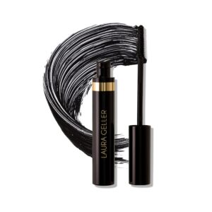 laura geller new york kajal longwear mascara - lengthening, defining, curling, buildable formula eye makeup - innovative curling brush - 1 count